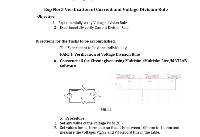 Solved Exp No: 3 Verification of Current and Voltage | Chegg.com