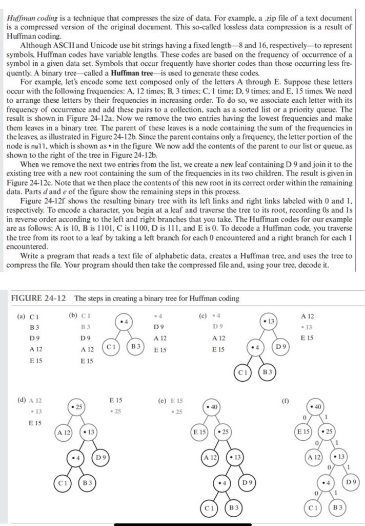 Huffman coding is a technique that compresses the | Chegg.com