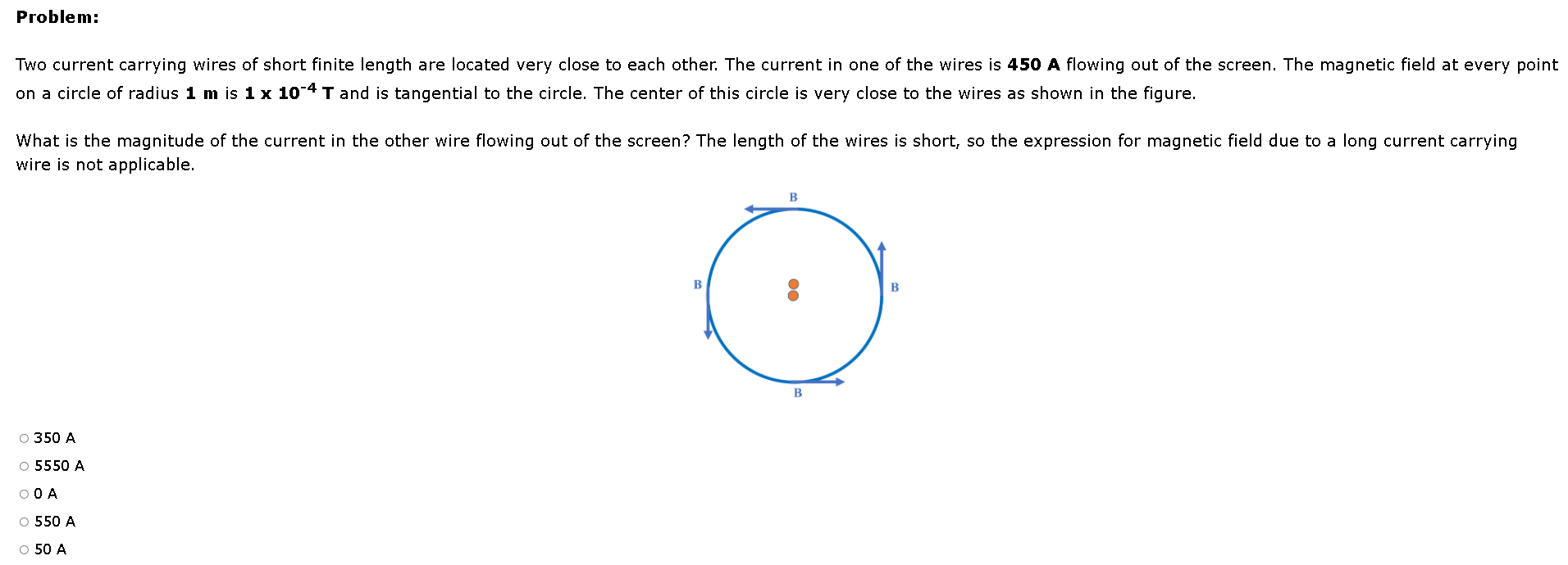 Solved Problem: Two current carrying wires of short finite | Chegg.com