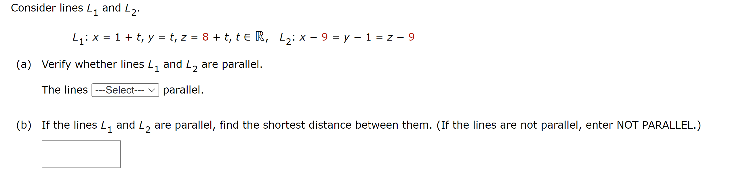 Solved Consider lines L1 and L2. | Chegg.com