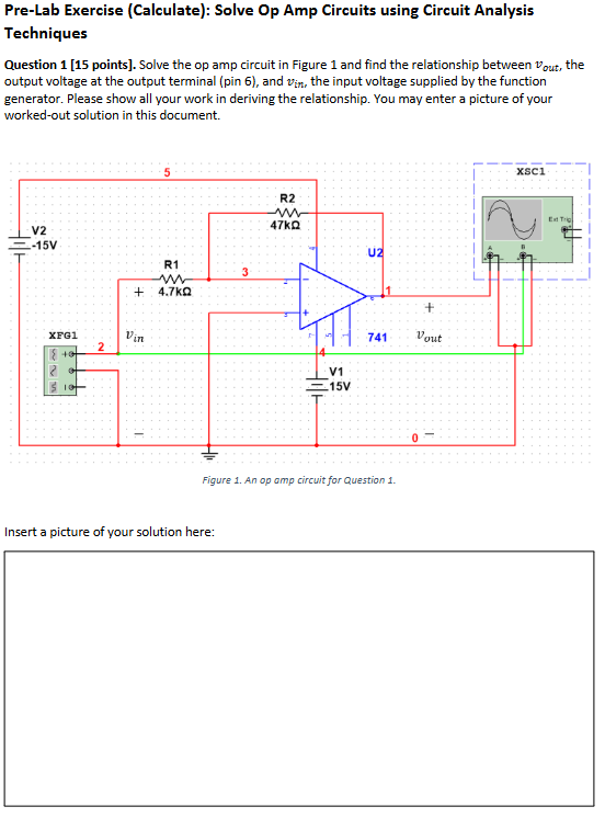 Solved Pre-Lab Exercise (Calculate): Solve Op Amp Circuits | Chegg.com