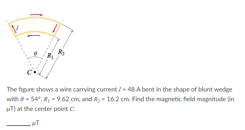 Solved R2 R1 C The figure shows a wire carrying current I = | Chegg.com