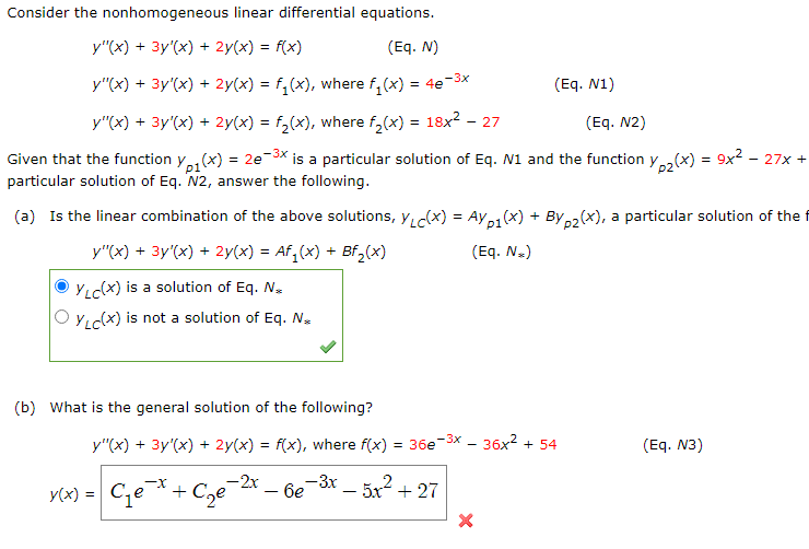 Solved Consider the nonhomogeneous linear differential | Chegg.com