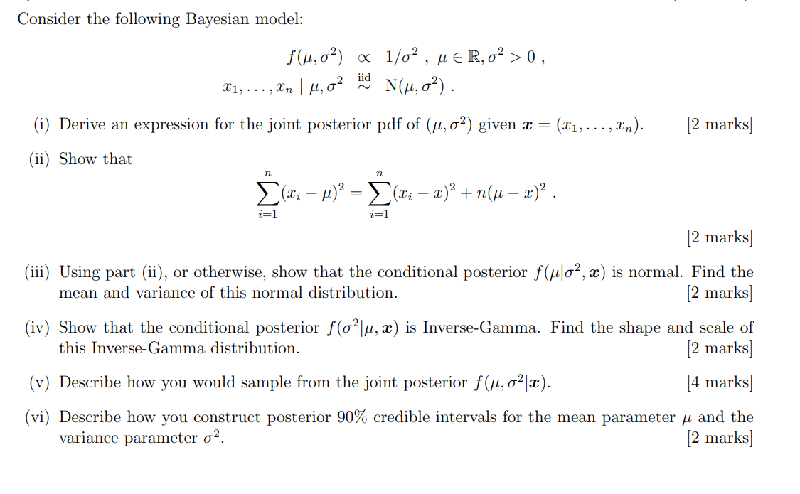 Solved Consider the following Bayesian model: | Chegg.com