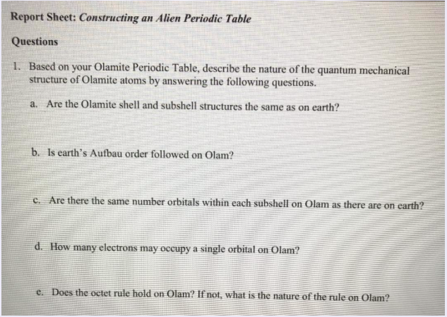 Olamite Periodic Table NW Sh Pr GM MK CO JS Hi Dr Sr | Chegg.com