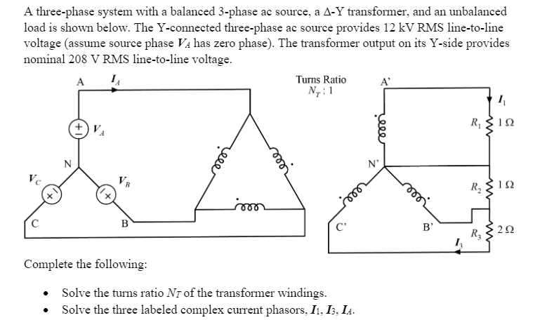Solved A three-phase system with a balanced 3-phase ac | Chegg.com