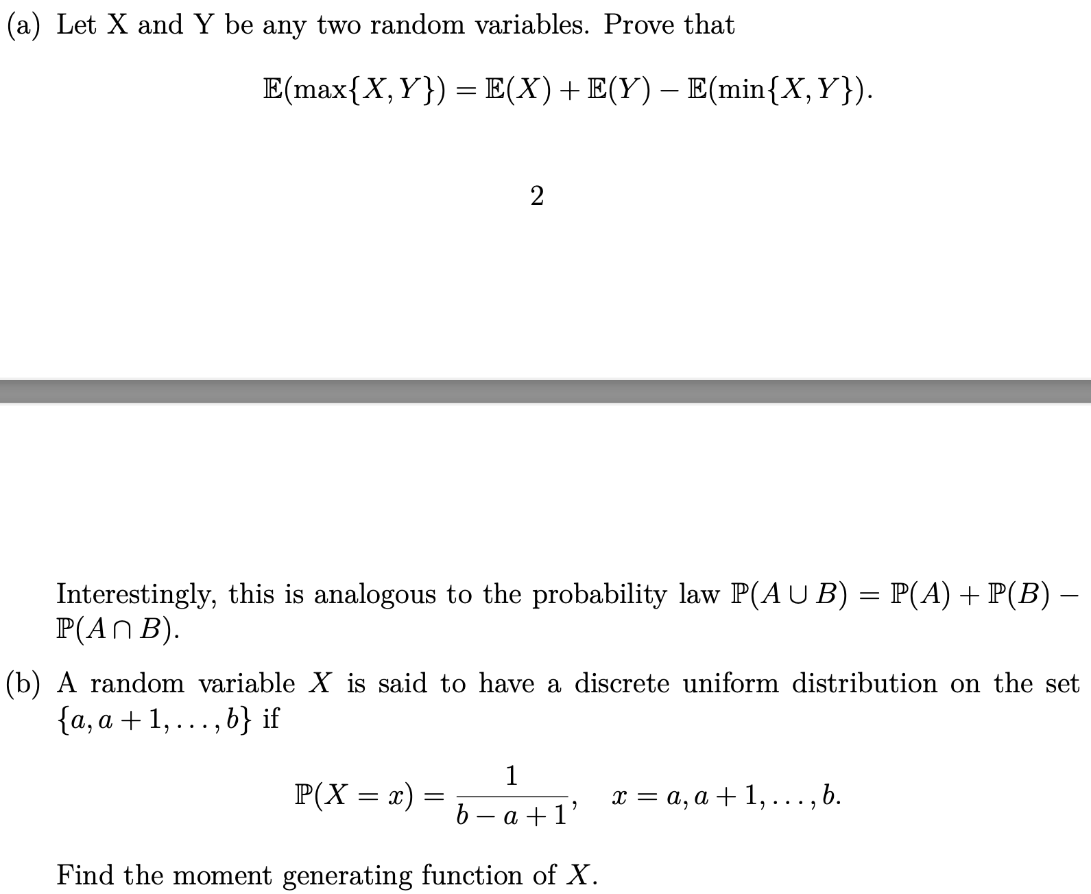 Solved (a) Let \\( \\mathrm{X} \\) and \\( \\mathrm{Y} \\) | Chegg.com