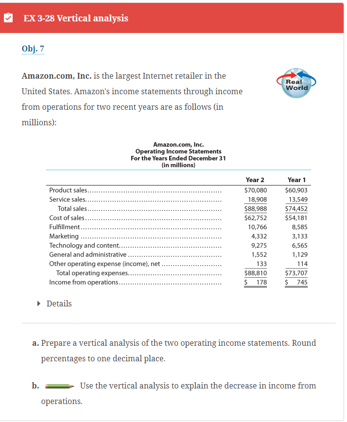 Solved Amazon.com, Inc. is the largest Internet retailer in | Chegg.com
