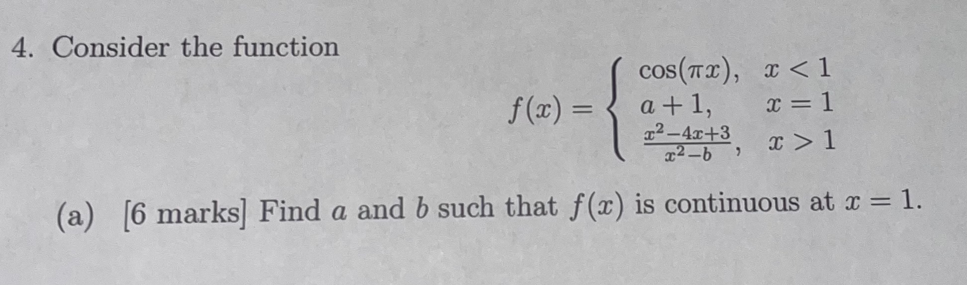 Solved 4. Consider the function | Chegg.com