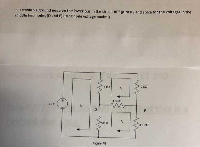Solved 5. Establish a ground node on the lower bus in the | Chegg.com