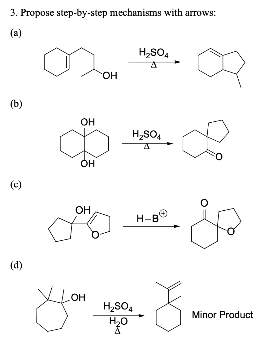 Solved 3. Propose step-by-step mechanisms with arrows: (а) | Chegg.com