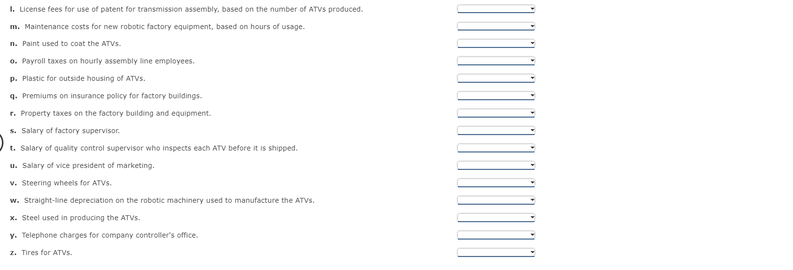 Solved administrative expense. Costs Classification a. | Chegg.com