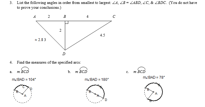 Solved 3. List the following angles in order from smallest | Chegg.com