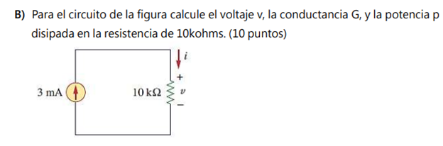 Solved B) Para el circuito de la figura calcule el voltaje | Chegg.com