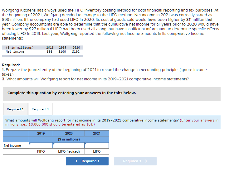 Solved Exercise 20-9 (Algo) Change in inventory methods; | Chegg.com