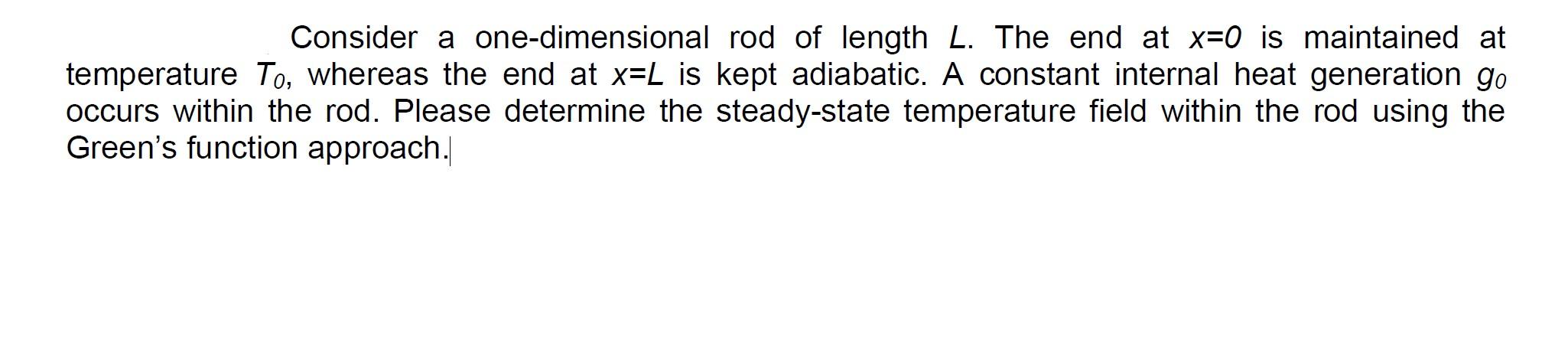 Solved Consider a one-dimensional rod of length L. The end | Chegg.com