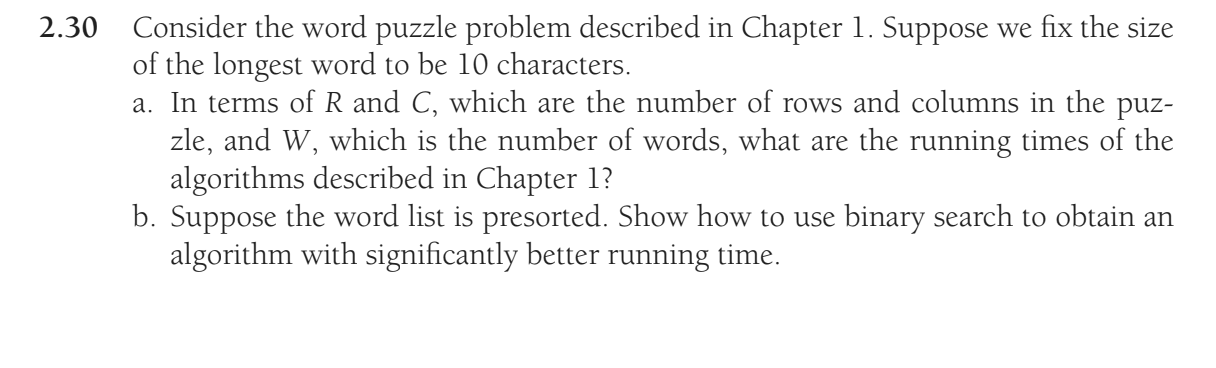 Solved Figure 1.1 Sample word puzzle2.30 Consider the word | Chegg.com