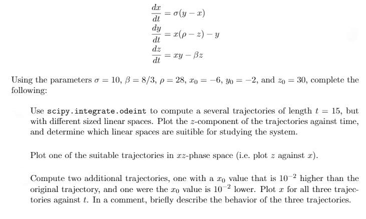 Solved Using python, create a code to solve the following | Chegg.com