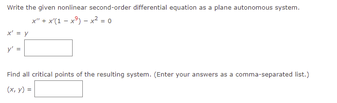 Solved Write the given nonlinear second-order differential | Chegg.com