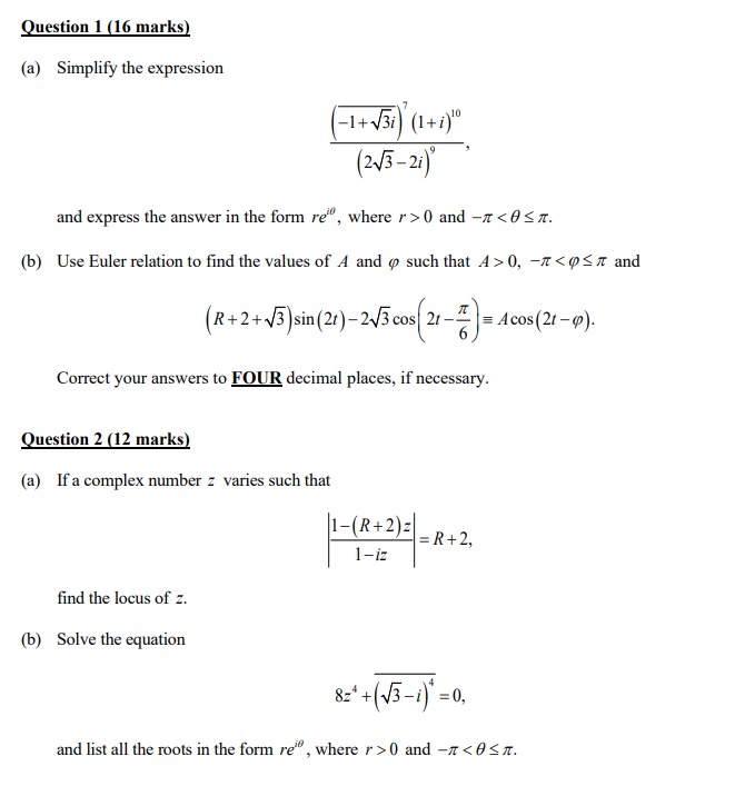 Solved Question 1 (16 ﻿marks)(a) ﻿Simplify the | Chegg.com