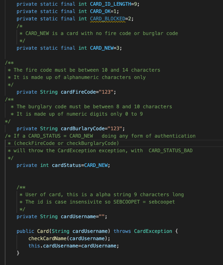 Solved Card handling All the code you will implement is done | Chegg.com