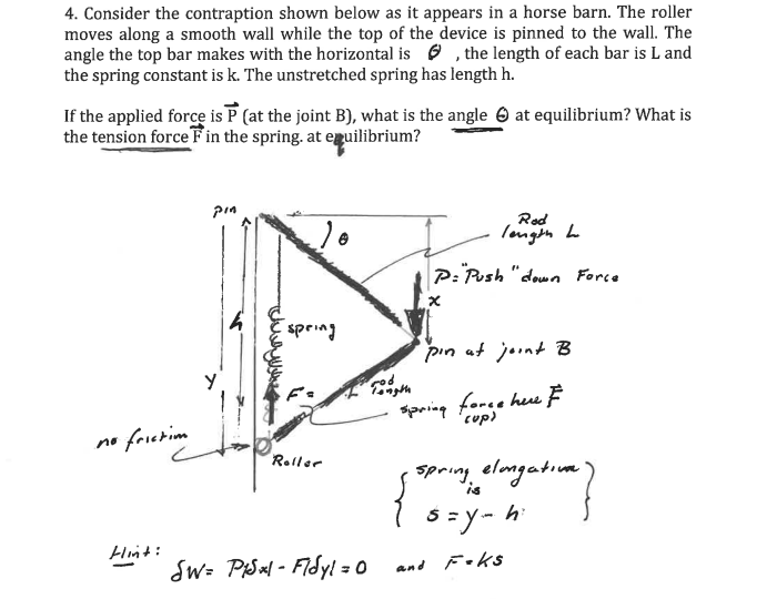 Solved 4. Consider the contraption shown below as it appears | Chegg.com