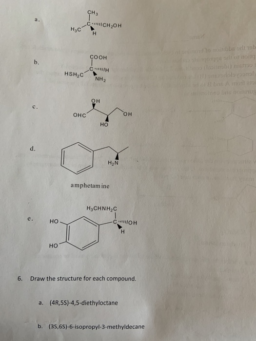 Solved Draw the mirror image of each compound, and label the | Chegg.com