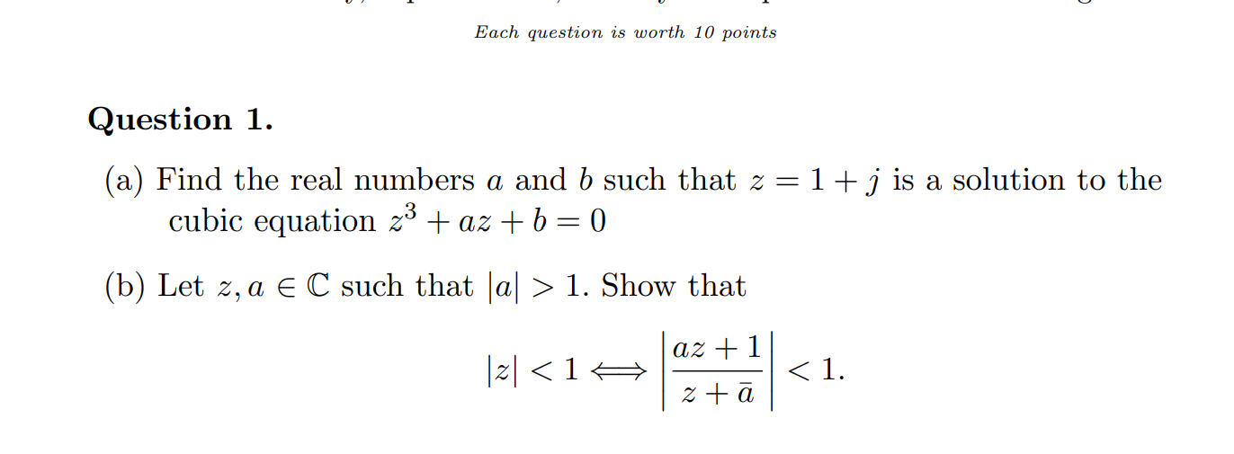Solved Each question is worth 10 points Question 1. (a) Find | Chegg.com