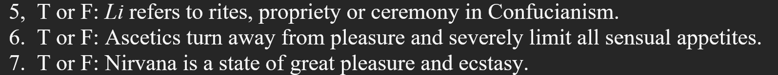 5, T or F: Li refers to rites, propriety or ceremony | Chegg.com