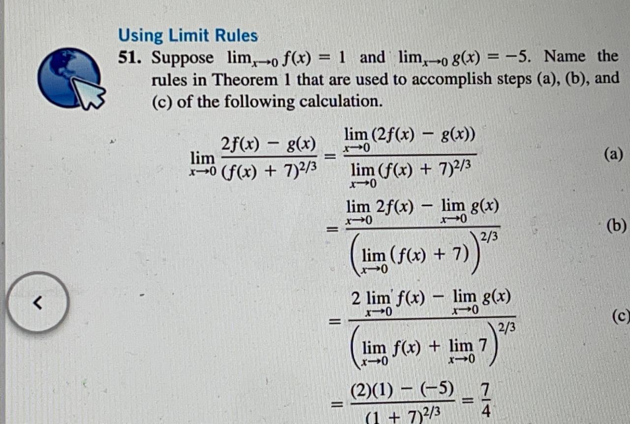Solved Using Limit Rules 51. Suppose lim,-0 f(x) = 1 and | Chegg.com