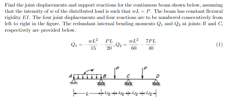 Solved Flexibility Method Find the joint displacements and | Chegg.com