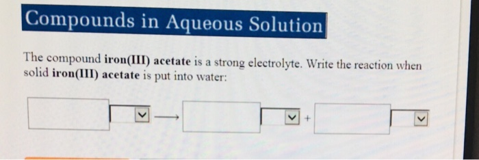 Solved Compounds in Aqueous Solution The compound iron(III) | Chegg.com