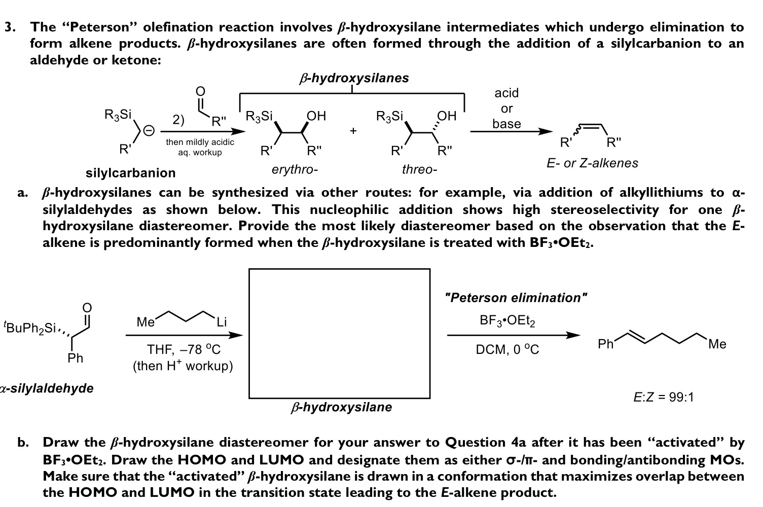 The "Peterson" olefination reaction involves \beta | Chegg.com