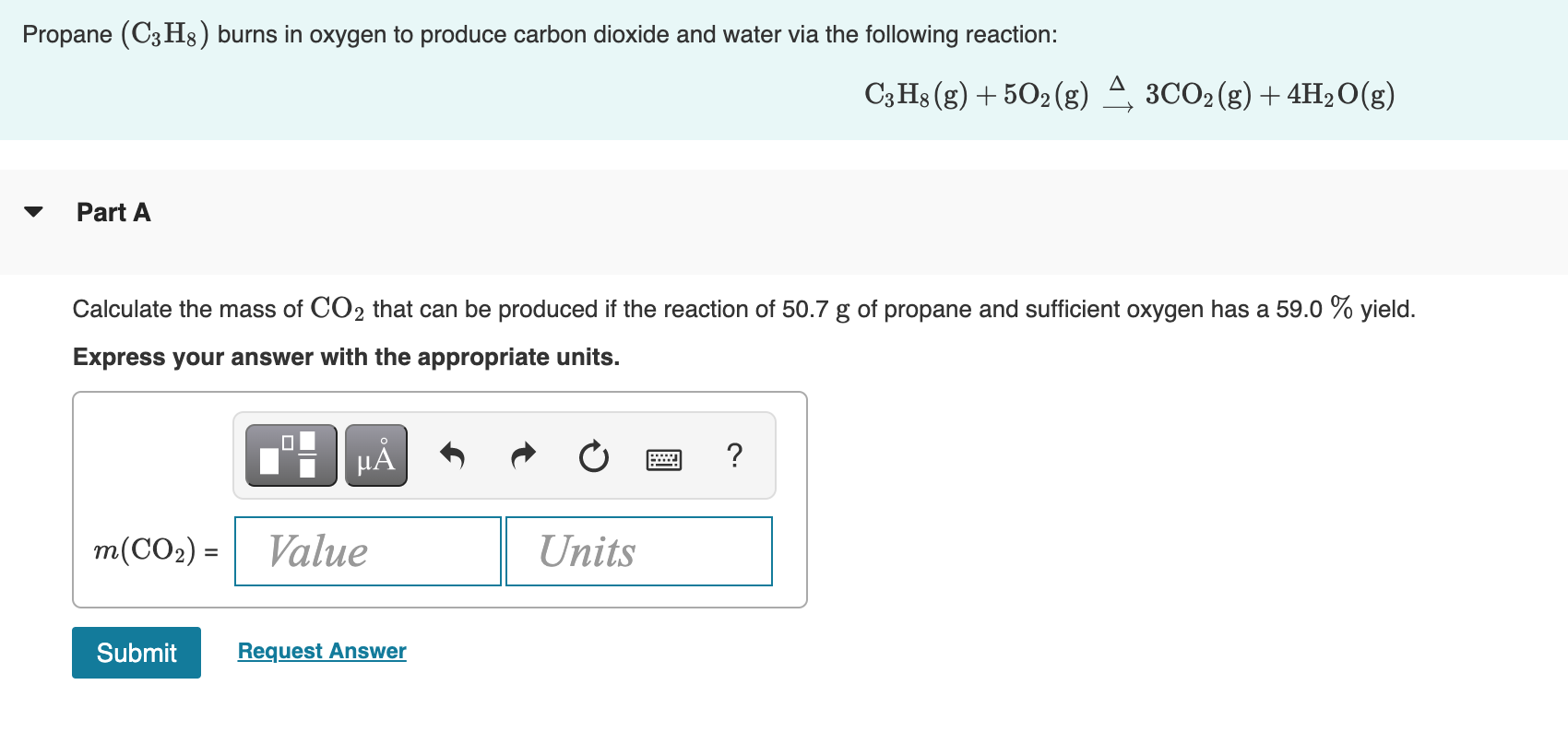 Solved Propane (C3H8) burns in oxygen to produce carbon | Chegg.com