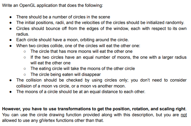 Solved Write an OpenGL application that does the following: | Chegg.com