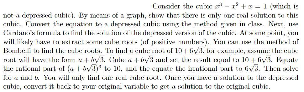 Solved I got (a+b\sqrt{27})^3=10+2\sqrt{27}. But, I am stuck | Chegg.com