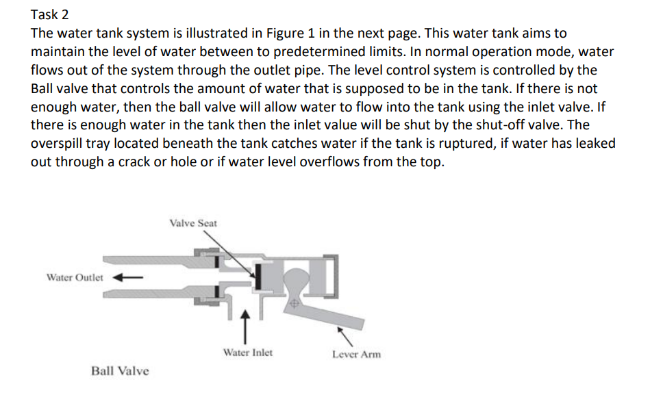 Task 2 The water tank system is illustrated in Figure | Chegg.com