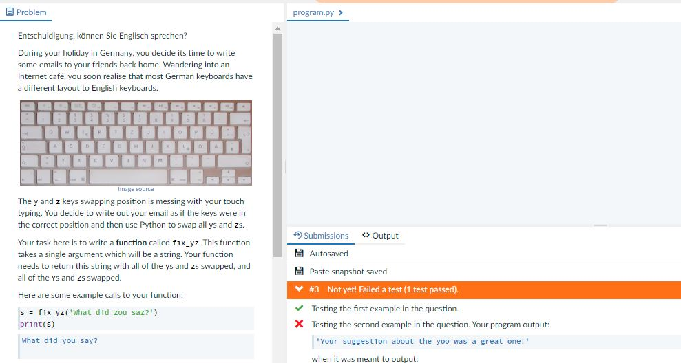 Solved Problem THIS CHIC - WPPP. program.py typing. You | Chegg.com
