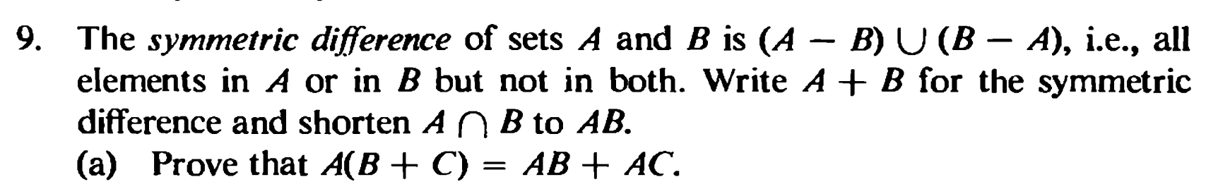 Solved The symmetric difference of sets A and B ﻿is | Chegg.com