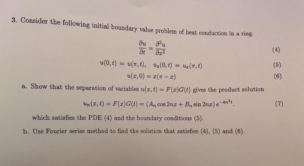 Solved Consider the following initial boundary value problem | Chegg.com