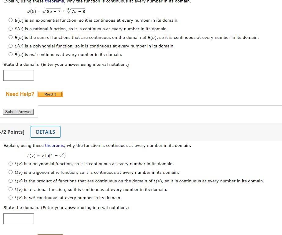 Solved B(u)=8u−7+37u−8 B(u) is an exponential function, so | Chegg.com