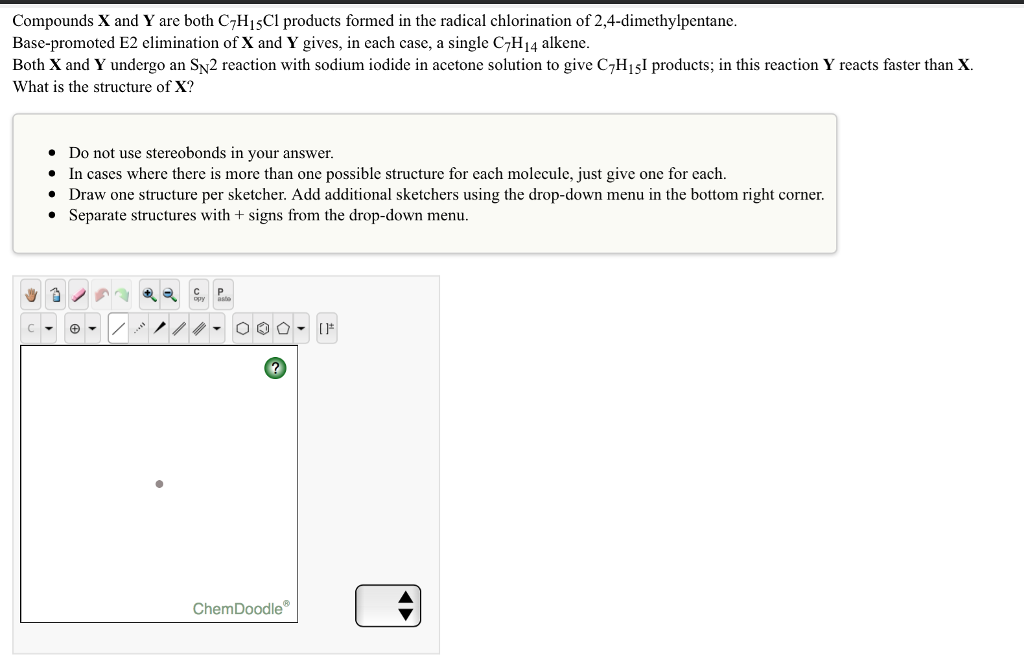 Solved Compounds X and Y are both C7HisCl products formed in | Chegg.com