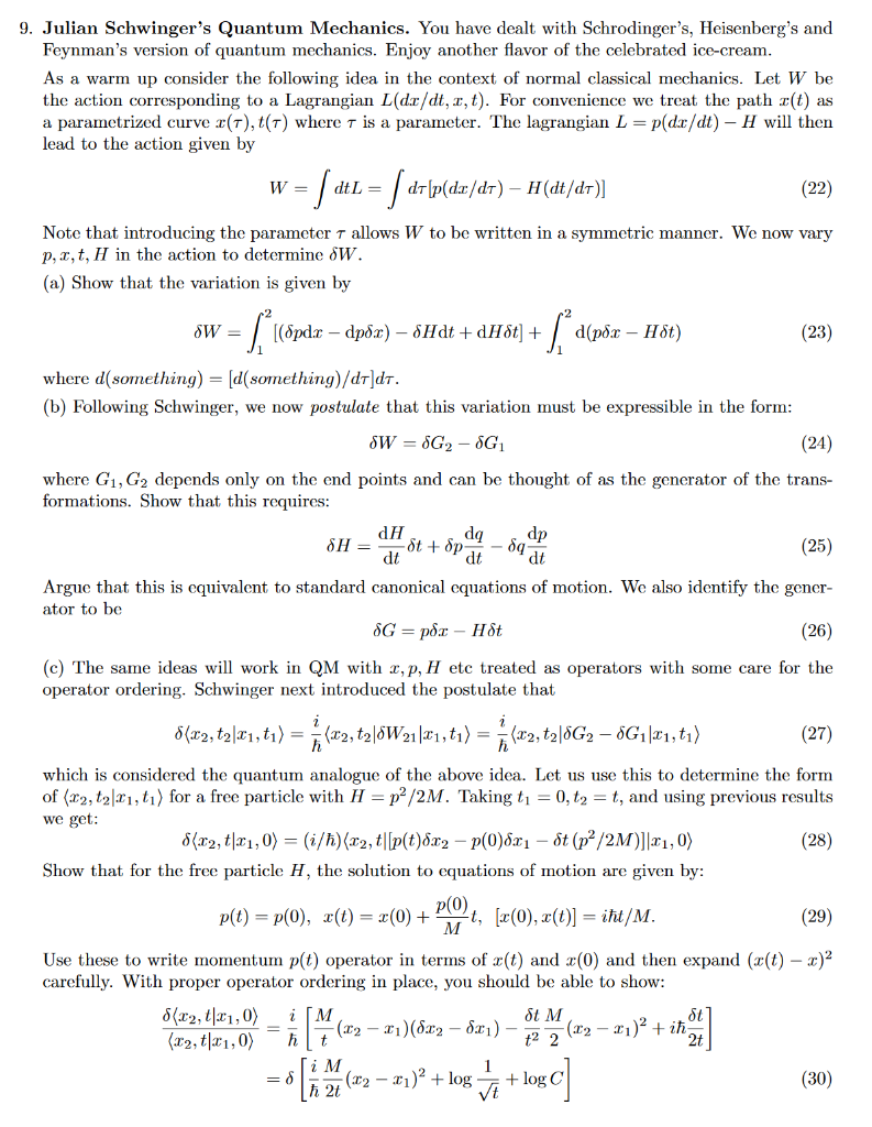 Solved 9. Julian Schwinger's Quantum Mechanics. You have | Chegg.com
