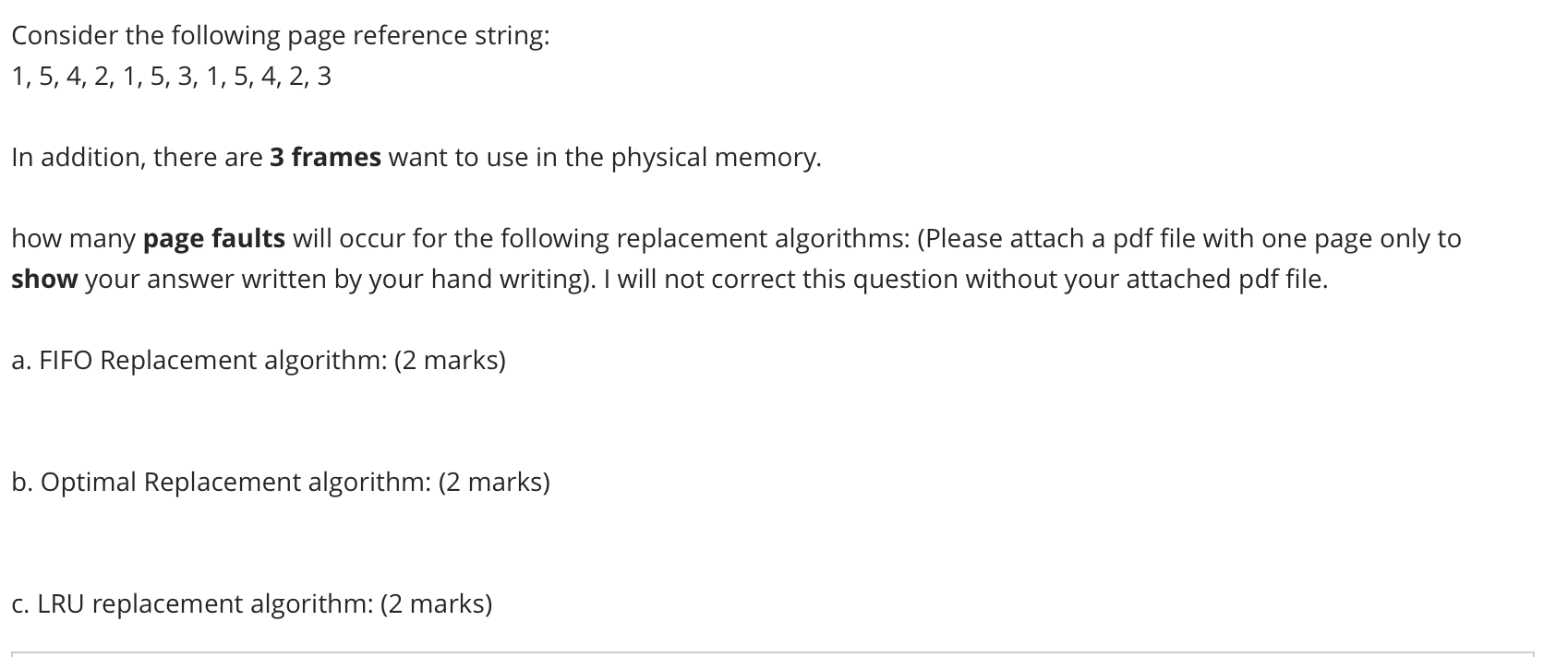 Solved Consider the following page reference string: 1, 5, | Chegg.com