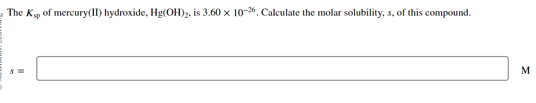 Solved The Ksp of mercury(II) hydroxide, Hg(OH)2, is | Chegg.com
