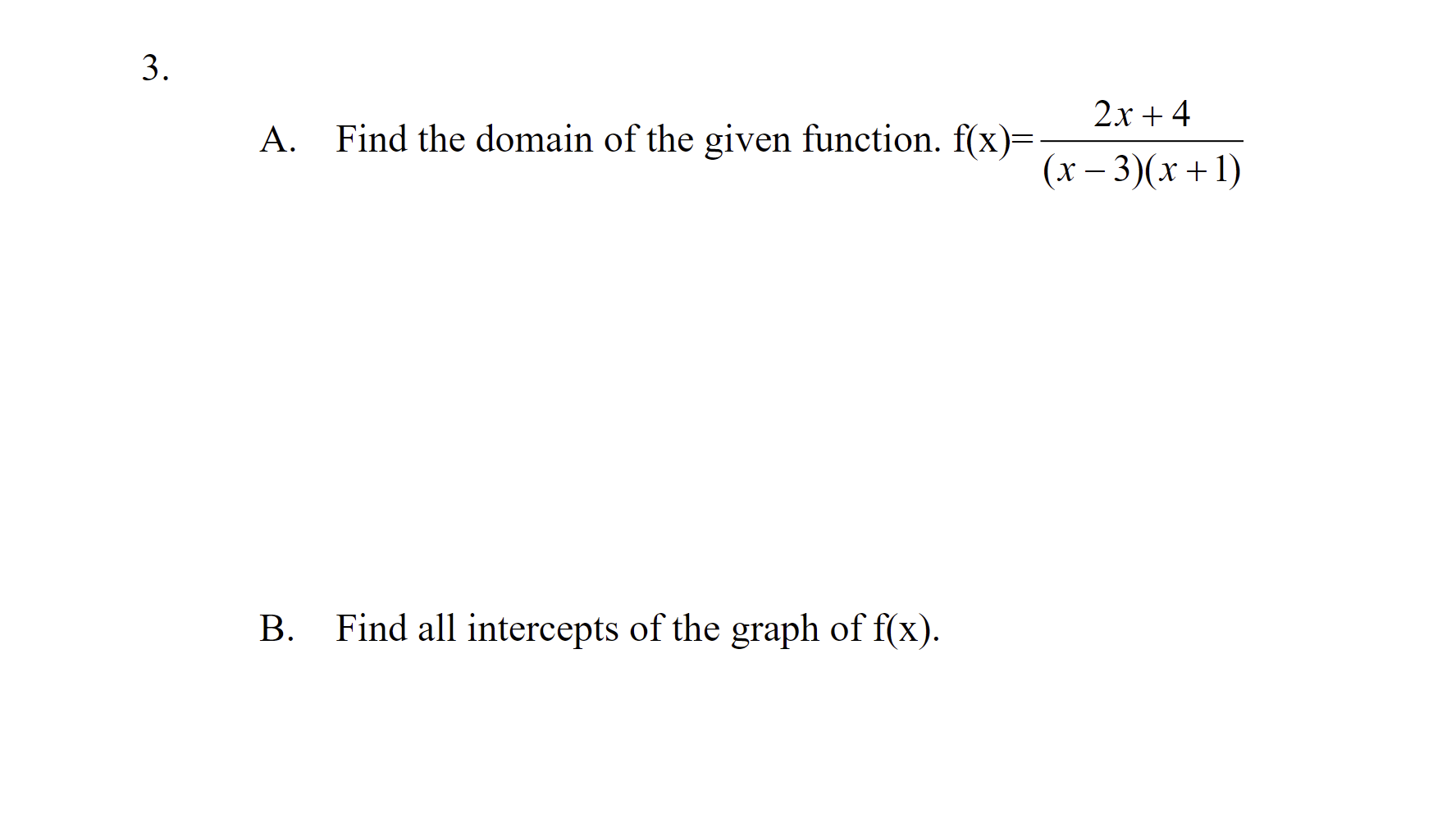 Solved A. Find the domain of the given function. | Chegg.com