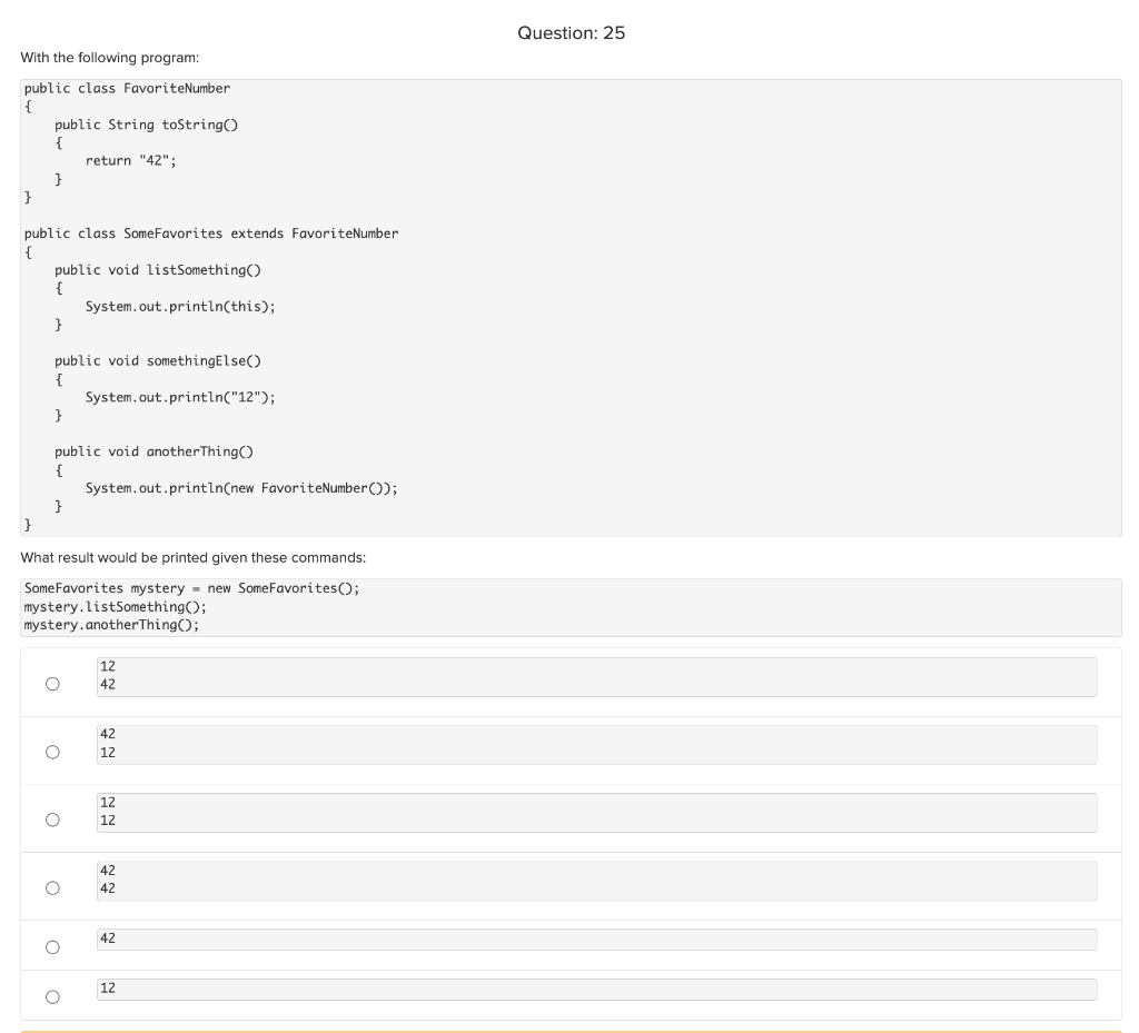 Solved Question: 25 With the following program: What result | Chegg.com