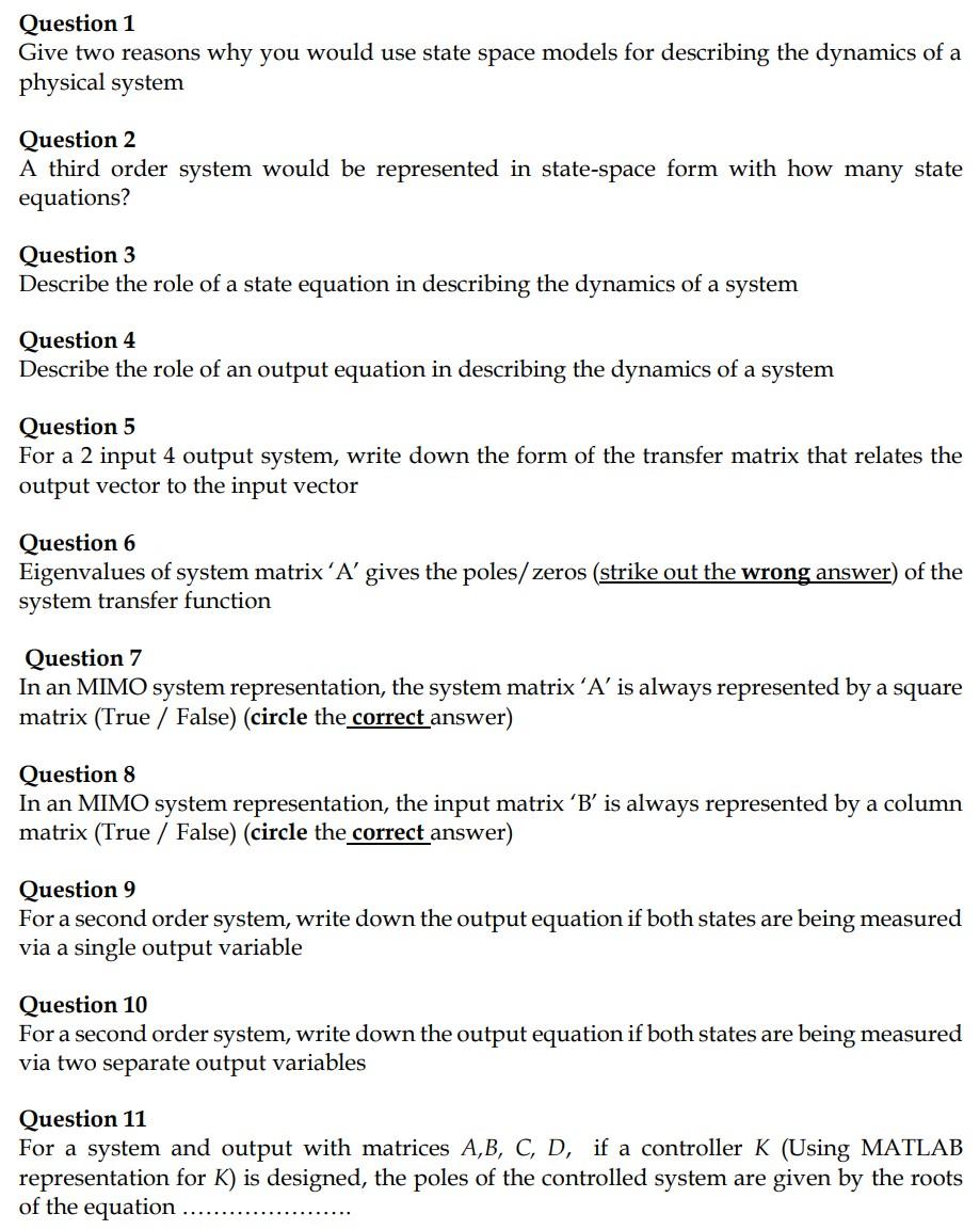 Solved Question 1 Give two reasons why you would use state | Chegg.com