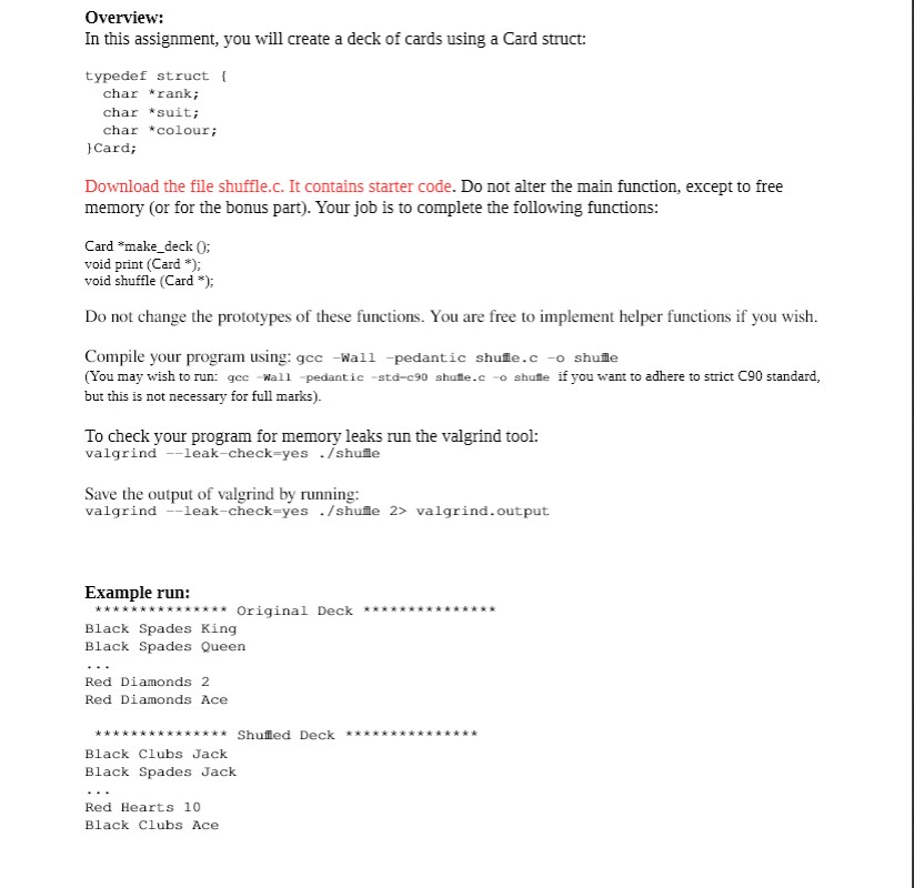 Solved Overview: In this assignment, you will create a deck | Chegg.com