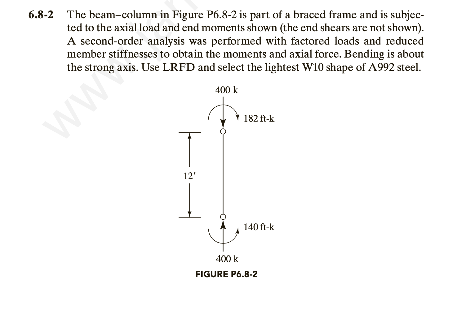 Solved 3-2 The beam-column in Figure P6.8-2 is part of a | Chegg.com